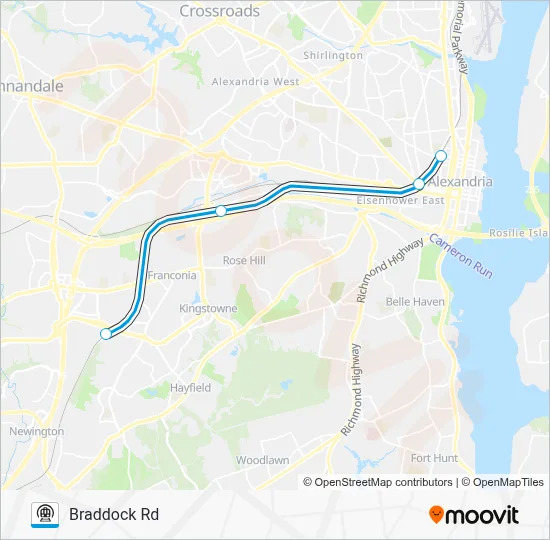 BLUE Route: Schedules, Stops & Maps - Braddock Rd (Updated)