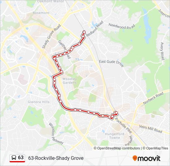 63 Route: Schedules, Stops & Maps - Shady Grove (Updated)