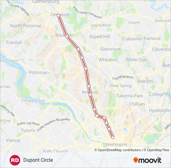 metrorail red line Route: Schedules, Stops & Maps - Towards Glenmont ...