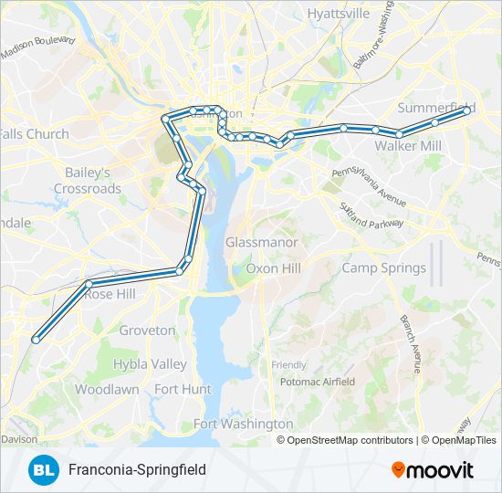 metrorail blue line Route: Schedules, Stops & Maps - Franconia ...