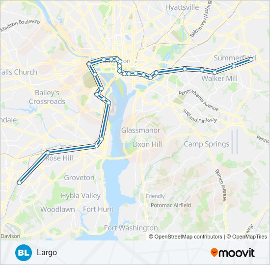 metrorail blue line Route: Schedules, Stops & Maps - Largo Town Center ...