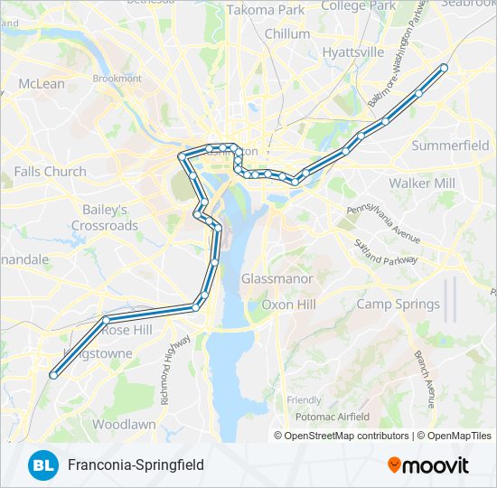 metrorail blue line Route: Schedules, Stops & Maps - Franconia ...