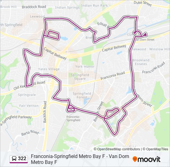 322 Route: Schedules, Stops & Maps - 322 Franconia- Springfield Via ...