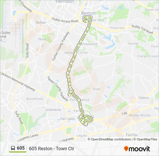 605 Route: Schedules, Stops & Maps - 605 Reston - Town Ctr (Updated)