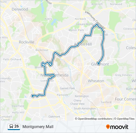 26 Route: Schedules, Stops & Maps - Montgomery Mall (Updated)