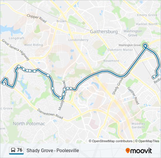76 Route: Schedules, Stops & Maps - Darenestown & Quince Orchard Rd ...