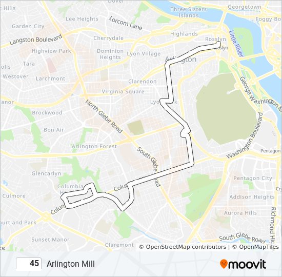 45 Route: Schedules, Stops & Maps - Arlington Mill (Updated)