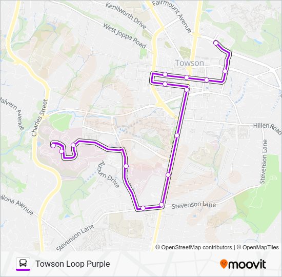 Ruta towson purple: horarios, paradas y mapas - Purple Loop Southbound ...