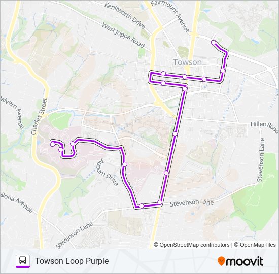 Ruta towson purple: horarios, paradas y mapas - Purple Loop Southbound ...