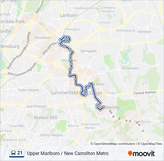 21 Route: Schedules, Stops & Maps - New Carrollton (Drop-Off) (Updated)