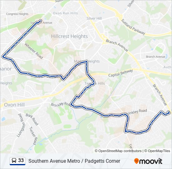 Ruta 33: horarios, paradas y mapas - Old Branch Avenue (Actualizado)