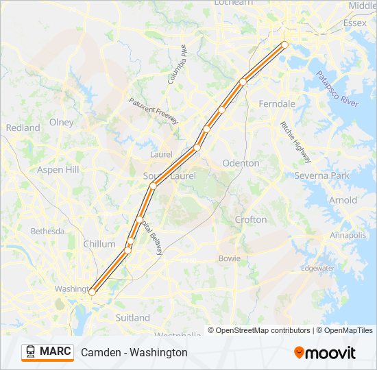 marc Route: Schedules, Stops & Maps - Baltimore Camden (Updated)