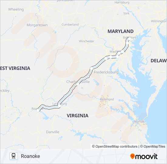 northeast regional Route: Schedules, Stops & Maps - Roanoke (Updated)