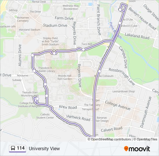 114 Route: Schedules, Stops & Maps - University View (Updated)