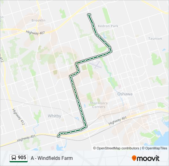 905 Route: Schedules, Stops & Maps - A - Windfields Farm (Updated)