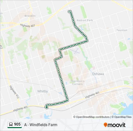 905 Route: Schedules, Stops & Maps - A - Windfields Farm (Updated)