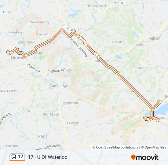 17 Route: Schedules, Stops & Maps - 17 - U Of Waterloo (Updated)
