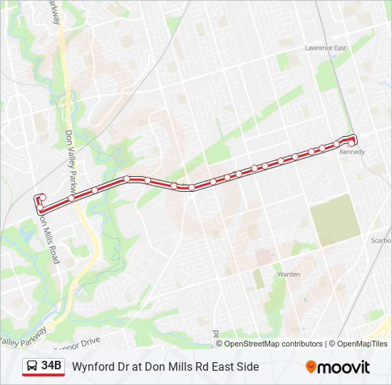 34b Route: Schedules, Stops & Maps - Wynford Dr at Don Mills Rd East ...