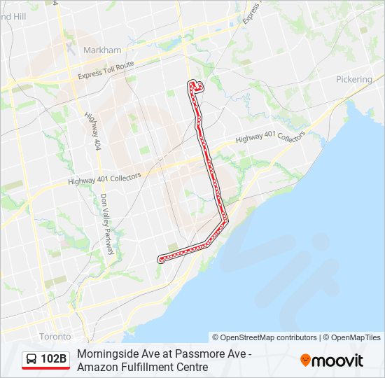 102b Route: Schedules, Stops & Maps - Morningside Ave at Passmore Ave ...