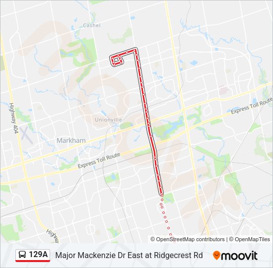 129a Route: Schedules, Stops & Maps - Major Mackenzie Dr East at ...