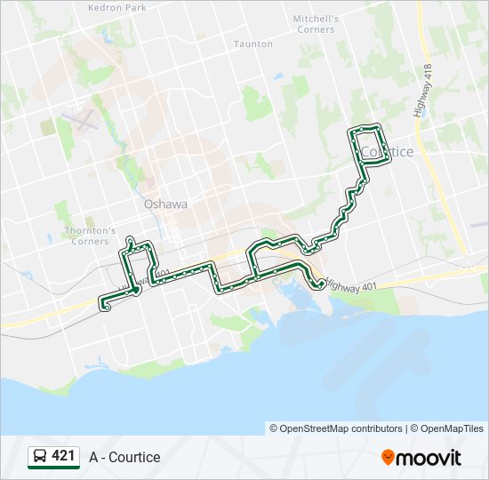 421 Route: Schedules, Stops & Maps - A - Courtice (Updated)