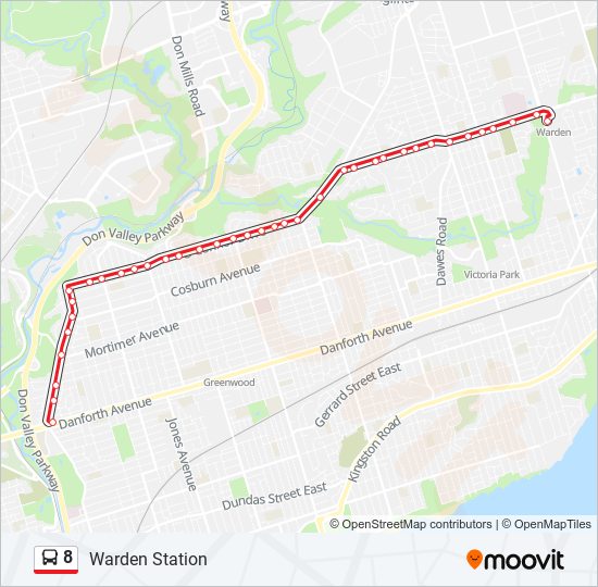 8 Route: Schedules, Stops & Maps - Warden Station (Updated)