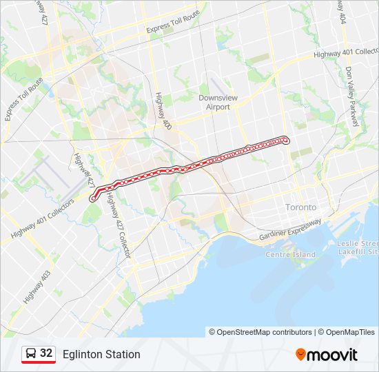 32 Route: Schedules, Stops & Maps - Eglinton Station (Updated)