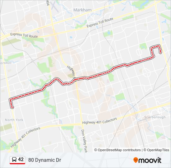 42 Route: Schedules, Stops & Maps - 80 Dynamic Dr (Updated)