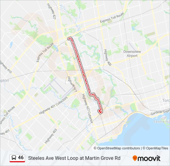 46 Route: Schedules, Stops & Maps - Steeles Ave West Loop at Martin ...