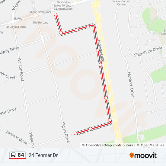 84 Route: Schedules, Stops & Maps - 24 Fenmar Dr (Updated)