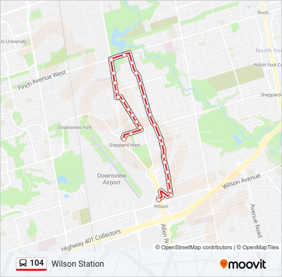 104 Route: Schedules, Stops & Maps - Wilson Station (Updated)