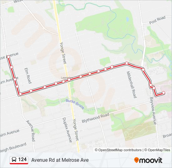 124 Route: Schedules, Stops & Maps - Avenue Rd at Melrose Ave (Updated)
