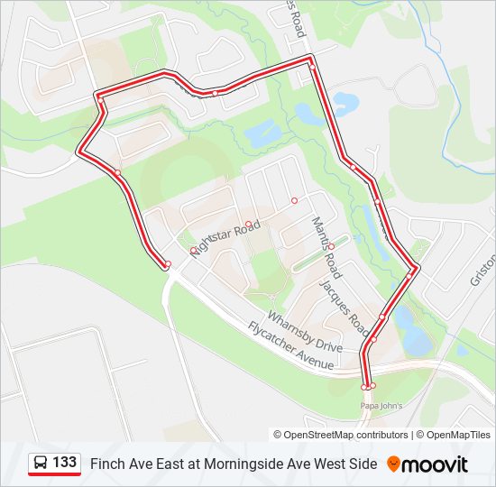 133 Route: Schedules, Stops & Maps - Finch Ave East at Morningside Ave ...