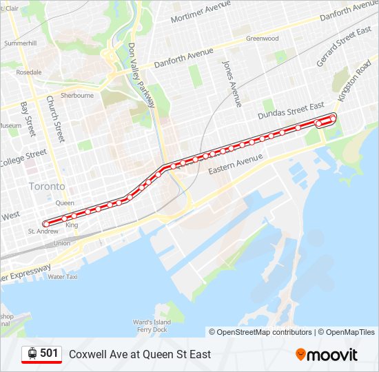 501 Route: Schedules, Stops & Maps - Coxwell Ave at Queen St East (Updated)