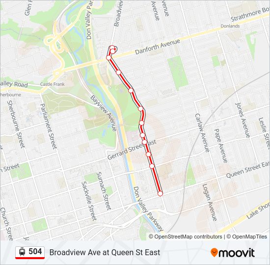504 Route: Schedules, Stops & Maps - Broadview Ave at Queen St East ...