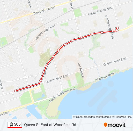 505 Route: Schedules, Stops & Maps - Queen St East at Woodfield Rd ...