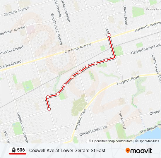 506 Route: Schedules, Stops & Maps - Coxwell Ave at Lower Gerrard St ...