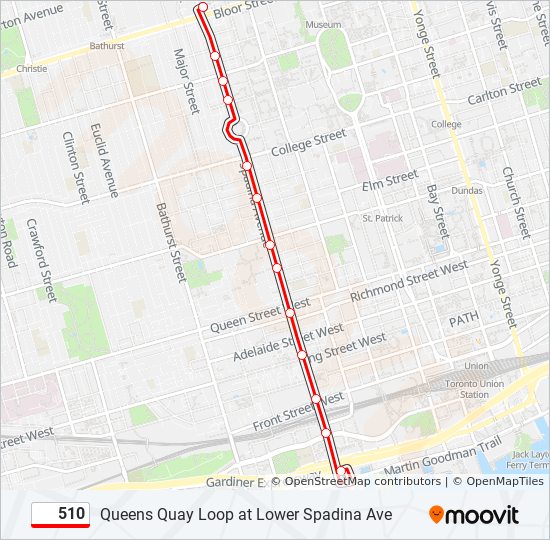510 Route: Schedules, Stops & Maps - Queens Quay Loop at Lower Spadina ...