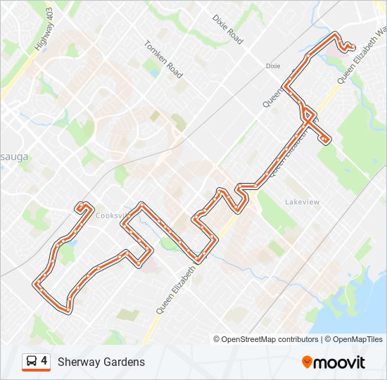 4 Route: Schedules, Stops & Maps - 4 W Sherway Gardens To Cooksville Go ...