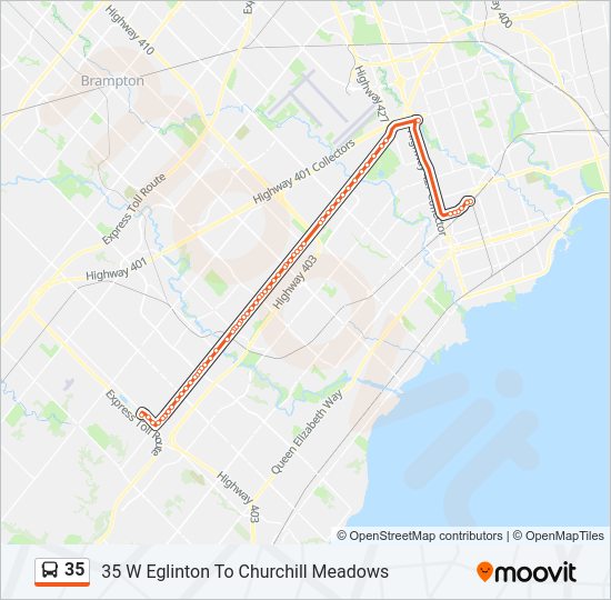 35 Route: Schedules, Stops & Maps - 35 W Eglinton To Churchill Meadows ...