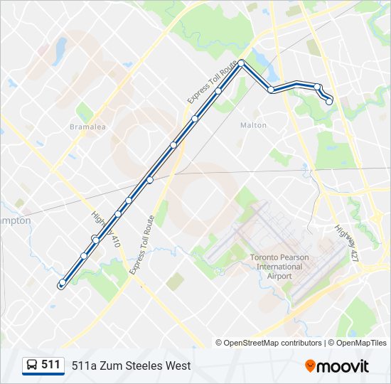 511 Route: Schedules, Stops & Maps - 511a Zum Steeles West (Updated)