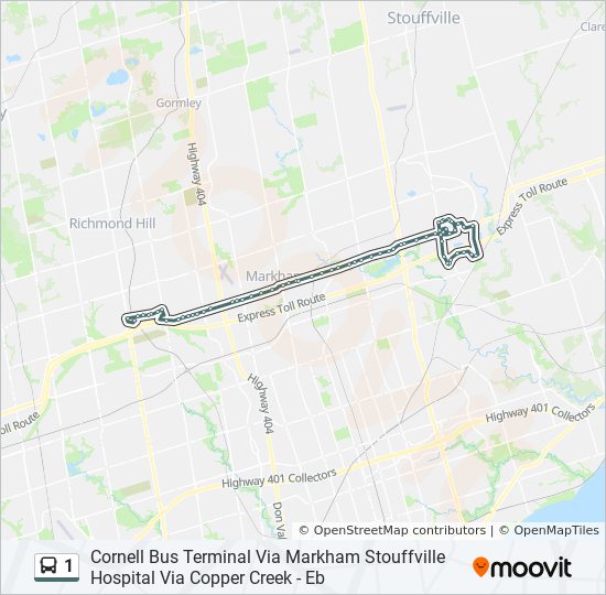 1 Route: Schedules, Stops & Maps - Cornell Bus Terminal Via Markham ...