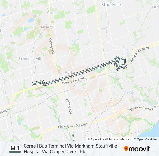 1 Route: Schedules, Stops & Maps - Cornell Bus Terminal Via Markham ...