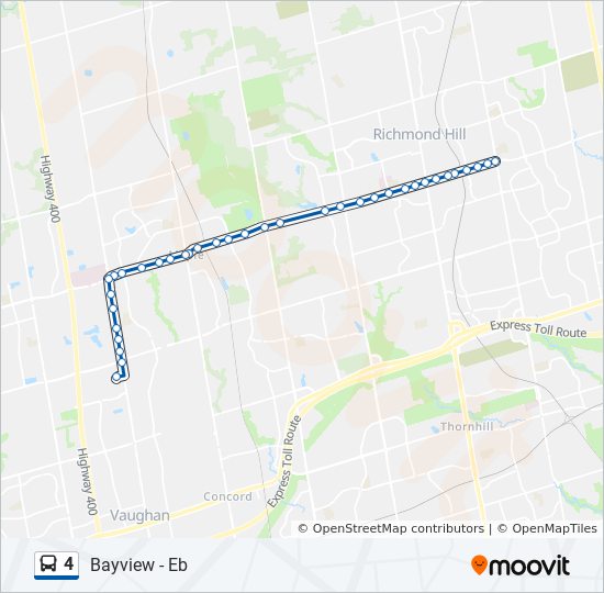 4 Route: Schedules, Stops & Maps - Bayview - Eb (Updated)