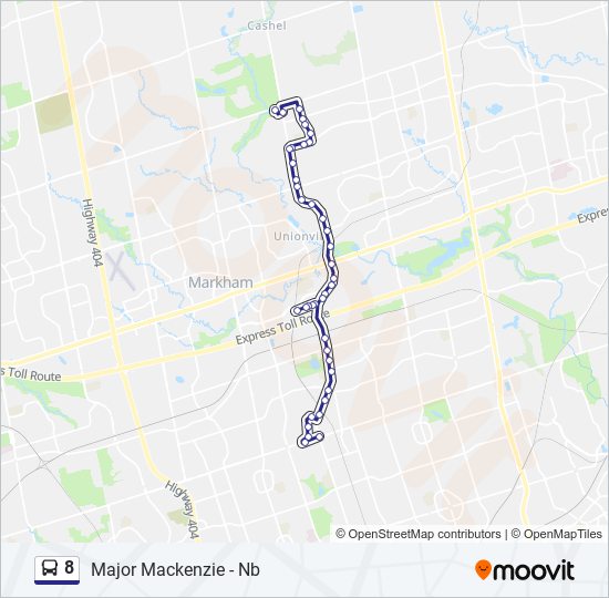 8 Route: Schedules, Stops & Maps - Major Mackenzie - Nb (Updated)