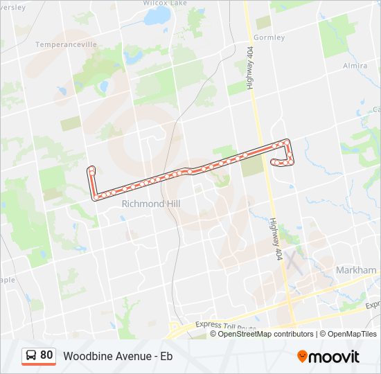 80 Route: Schedules, Stops & Maps - Woodbine Avenue - Eb (Updated)