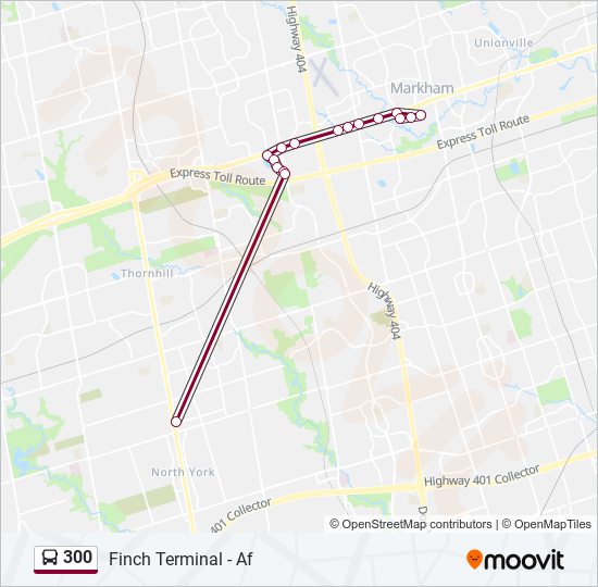 300 Route: Schedules, Stops & Maps - Finch Terminal - Af (Updated)