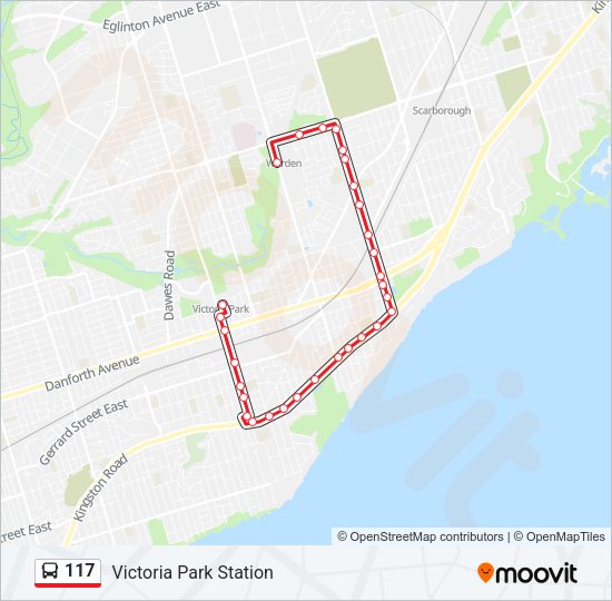 117 Itinéraire: Horaires, Arrêts & Plan - Victoria Park Station (mis à ...