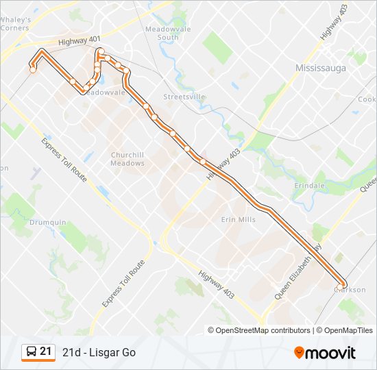 21 Route: Schedules, Stops & Maps - 21d - Lisgar Go (Updated)