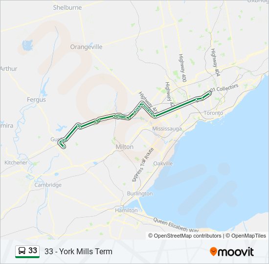 33 Route: Schedules, Stops & Maps - 33 - York Mills Term (Updated)